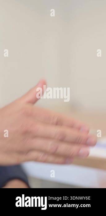 Close Up of Business People Shaking Hand, vertical video Stock Video ...