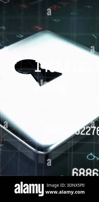 Digital animation of online security concepts and changing numbers over ...