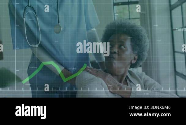 nurse placing hand on patient shoulder initiating green vital chart ...
