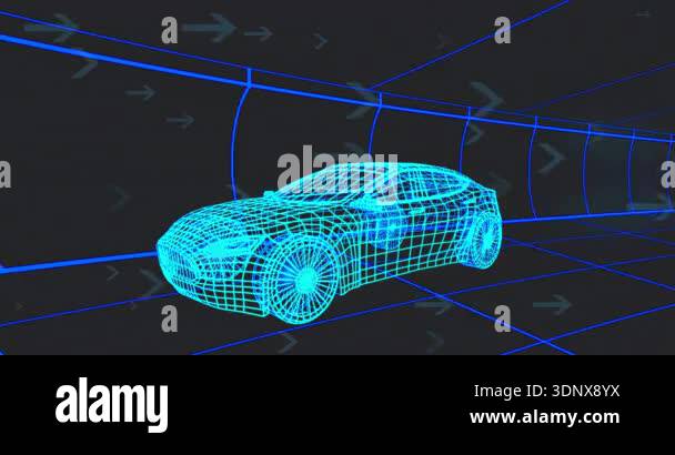 Arrows scrolling along tunnel generating forward motion illusion around ...