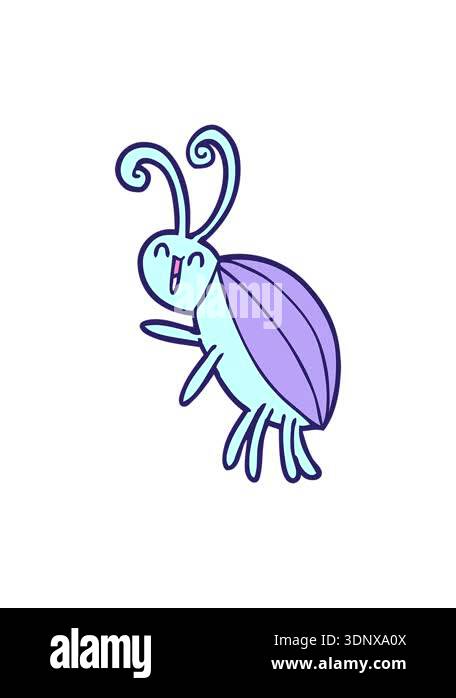 shaking motion animation of cartoon happy beetle Stock Video Footage ...