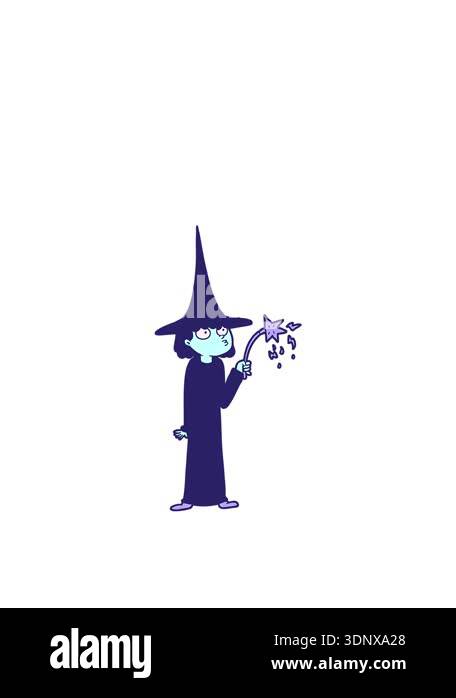 jumping motion animation of witch cartoon Stock Video Footage - Alamy