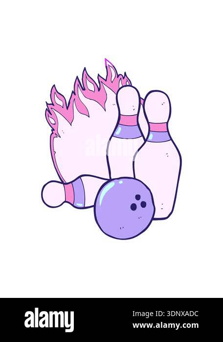 power up animation of cartoon ten pin bowling Stock Video Footage - Alamy