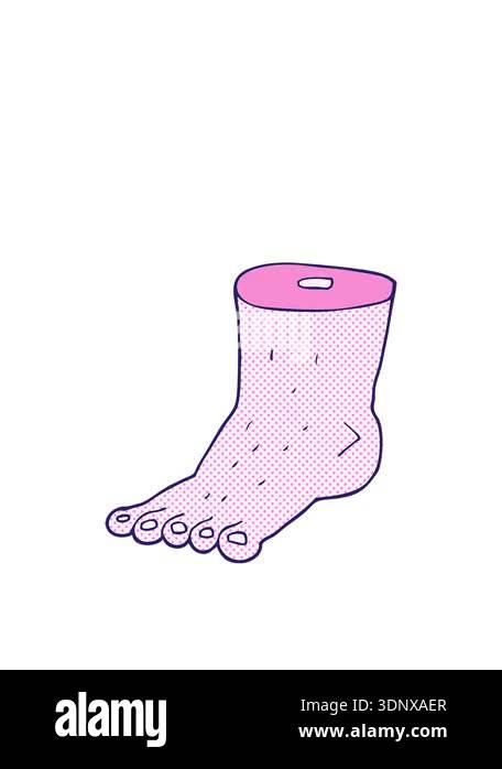 rise and float animation of freehand drawn cartoon foot Stock Video ...
