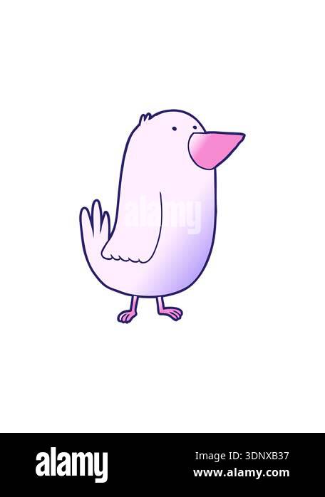 popping motion animation of cartoon hand drawn bird Stock Video Footage ...