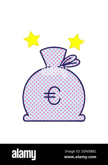 spinning stars animation of design of a bag of money Stock Video ...