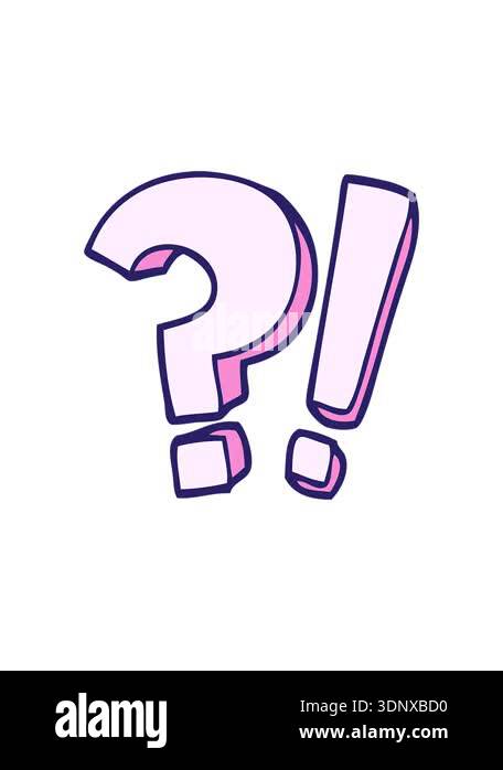 popping motion animation of cartoon doodle question mark and ...
