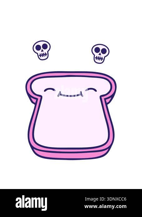 spinning skulls animation of bread with face cartoon Stock Video ...