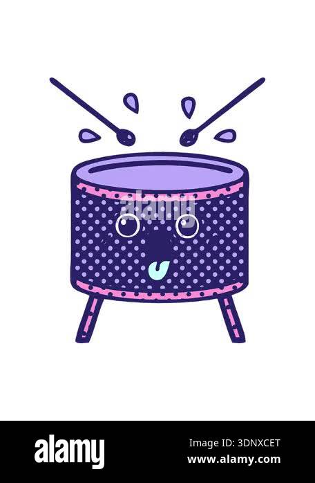 shaking motion animation of comic book style drawing of a drum Stock ...