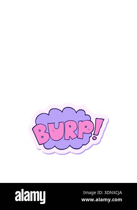 stretching up animation of cartoon burp text Stock Video Footage - Alamy