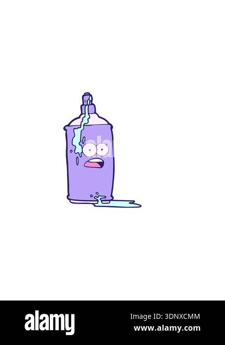 horizontally vibrating animation of cartoon spray paint can Stock Video ...