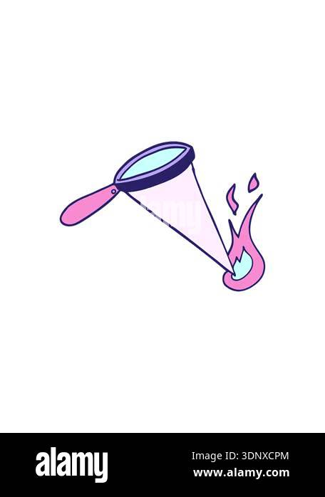 starburst effect animation of cartoon doodle magnify glass Stock Video ...