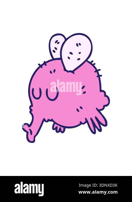 pixelize effect animation of hand drawn cartoon fly Stock Video Footage ...