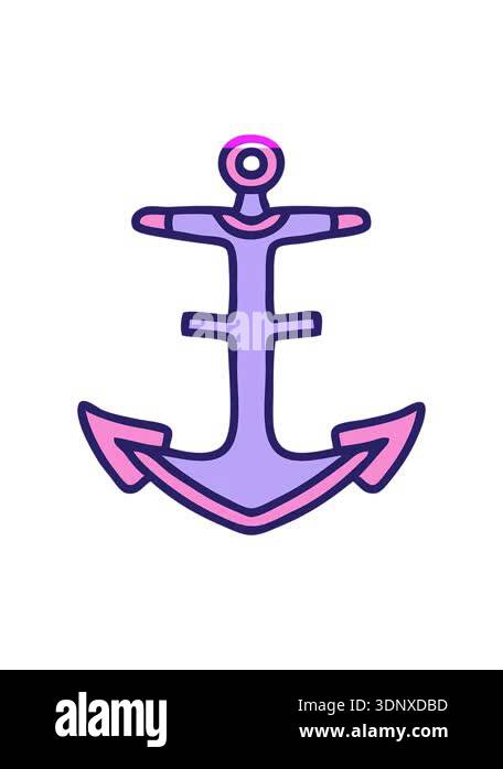 power up animation of iconic tattoo style image of an anchor Stock ...