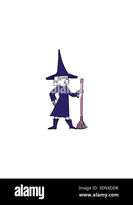 flashy sales animation of cartoon witch Stock Video Footage - Alamy