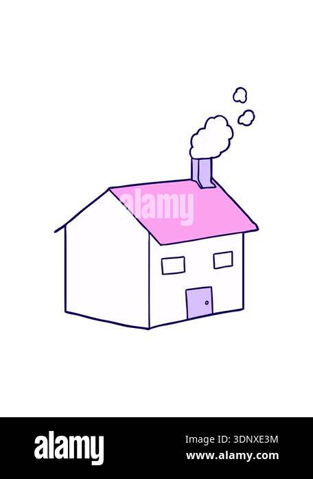 neon light effect animation of cartoon house Stock Video Footage - Alamy