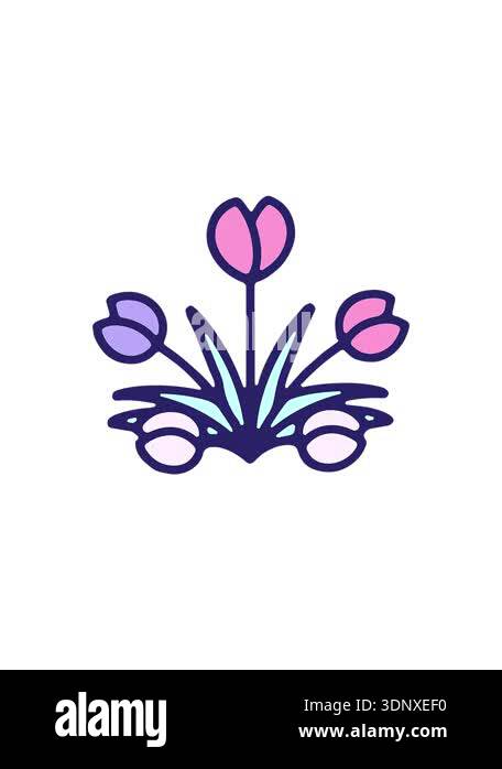 sales flash animation of cartoon tulip flower design Stock Video ...