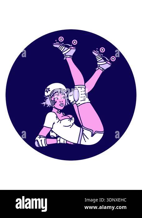 neon light effect animation of tattoo in traditional style of a pinup ...