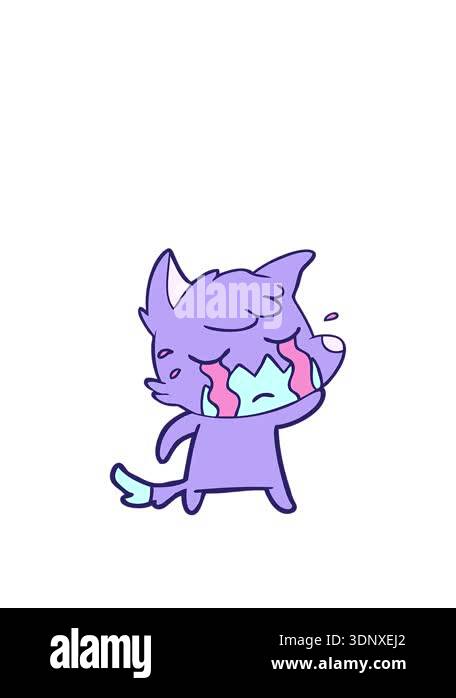 stretching up animation of sad fox cartoon character Stock Video ...