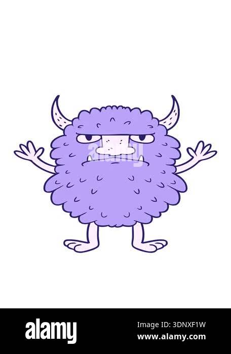 bobbing motion animation of cartoon grumpy monster Stock Video Footage ...