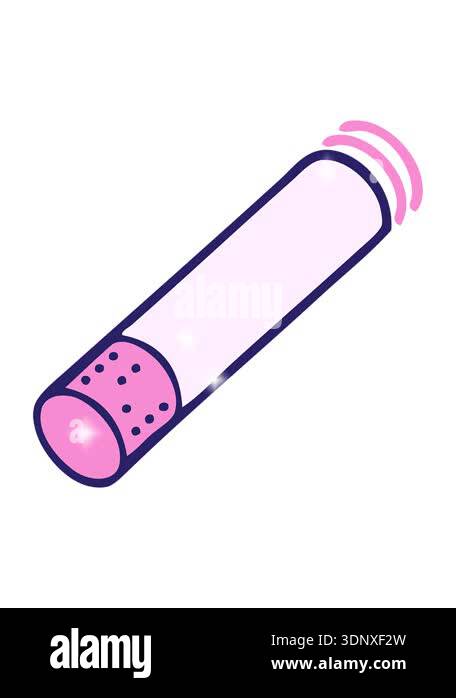 glitter effect animation of cute cartoon of a cigarette stick Stock ...