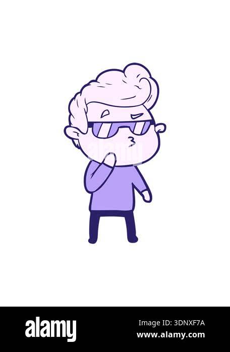 shaking motion animation of cartoon of cool guy Stock Video Footage - Alamy