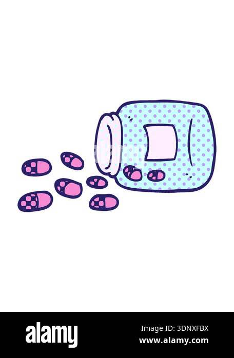 shaking motion animation of comic book style cartoon jar of pills Stock ...