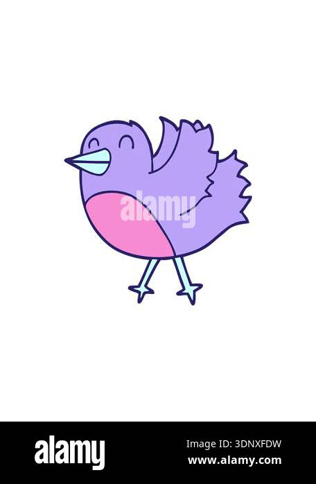 spinning motion animation of cartoon fun bright bird Stock Video ...