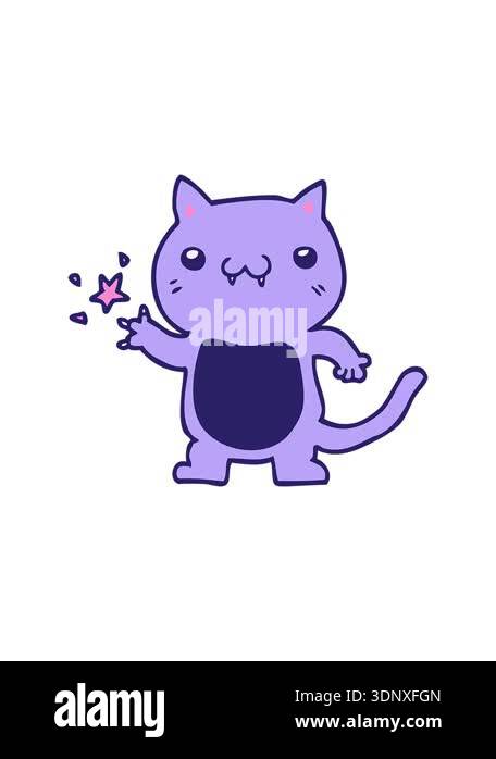 popping motion animation of cartoon cat scratching Stock Video Footage ...