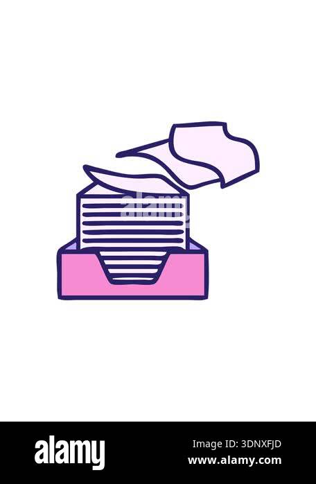 popping motion animation of cute cartoon of a stack of office papers ...