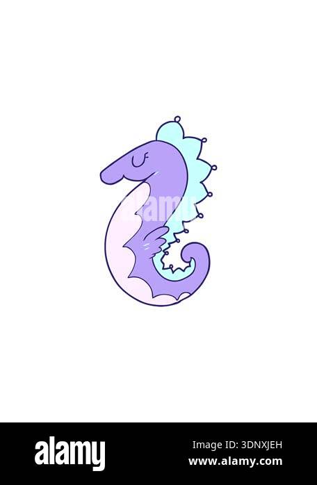 starburst effect animation of cartoon sea horse Stock Video Footage - Alamy
