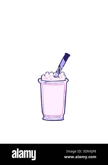 jumping motion animation of cartoon milkshake illustration Stock Video ...