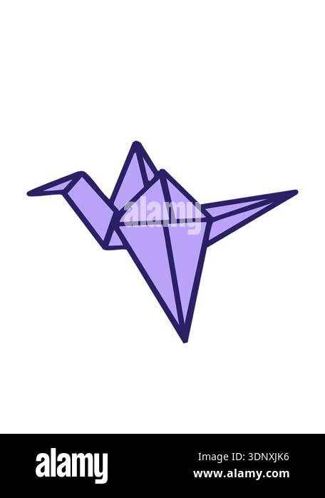 bobbing motion animation of a japanese folded paper winged crane Stock ...