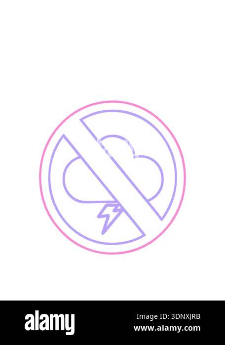 stretching up animation of line drawing cartoon of a weather warning ...