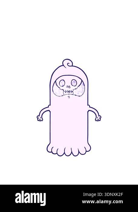 stretching up animation of cartoon spooky skull ghost Stock Video ...