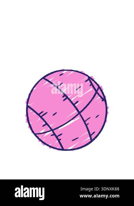 rise and float animation of BasketBall Chalked Drawing Stock Video ...