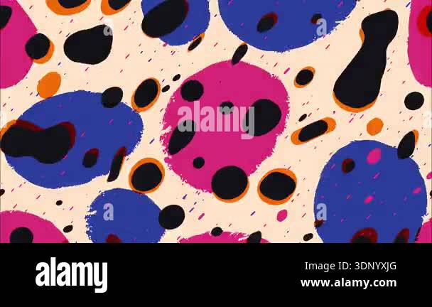 Abstract circular blobs pattern, colorful round shapes with grain ...