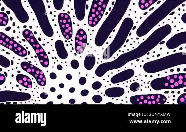 Radial abstract pattern with elongated organic cells, dark purple and ...