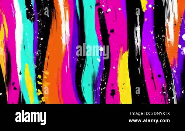 Abstract vertical paint stripe background with dripping brush strokes ...