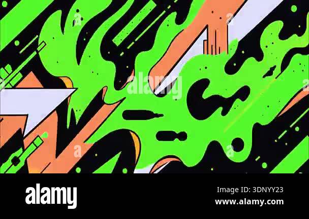 explosive graffiti comic pop art cartoon geometric 2D shapes funky flat ...
