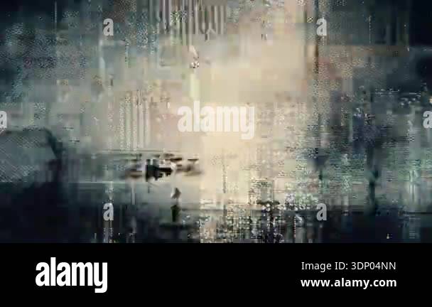 Bright abstract glitch explosion background with digital fragmentation ...