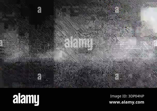 Monochrome halftone glitch frame, black white texture, distressed film ...