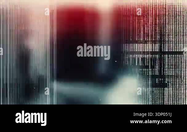 Blurred red blue glitch texture background, pixel grid distortion ...