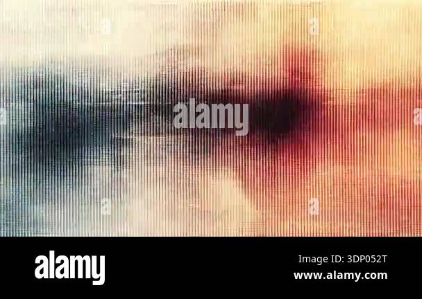 Warm red yellow glitch distortion background, vertical scanline pixel ...