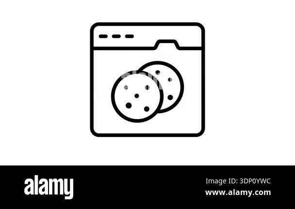 An animated icon representing website cookies, indicating data storage ...