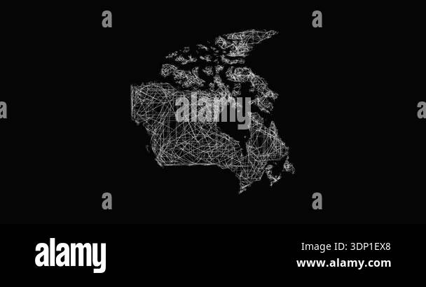 Sketch style minimal Canada outline map animation - smooth progressive ...