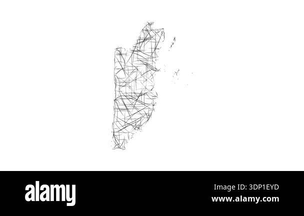 Sketch style minimal Belize outline map animation - smooth progressive ...