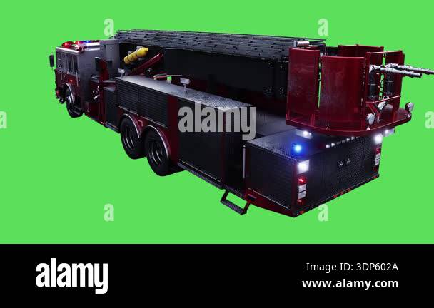 american fire engine driving fast. realistic dynamic reflections on the ...