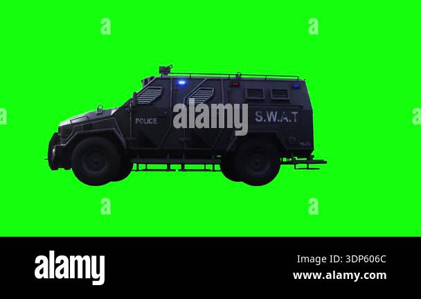 An armor swat police driving fast. realistic dynamic reflections on the ...