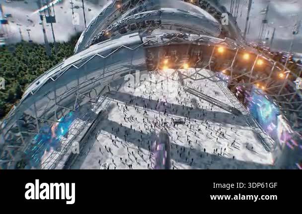 Futuristic city. Sci fi architecture and buildings. Future concept ...